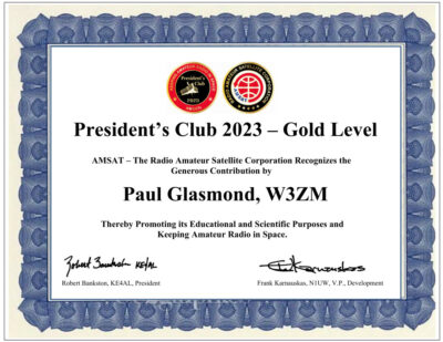 Join the AMSAT 2023 President’s Club! – AMSAT